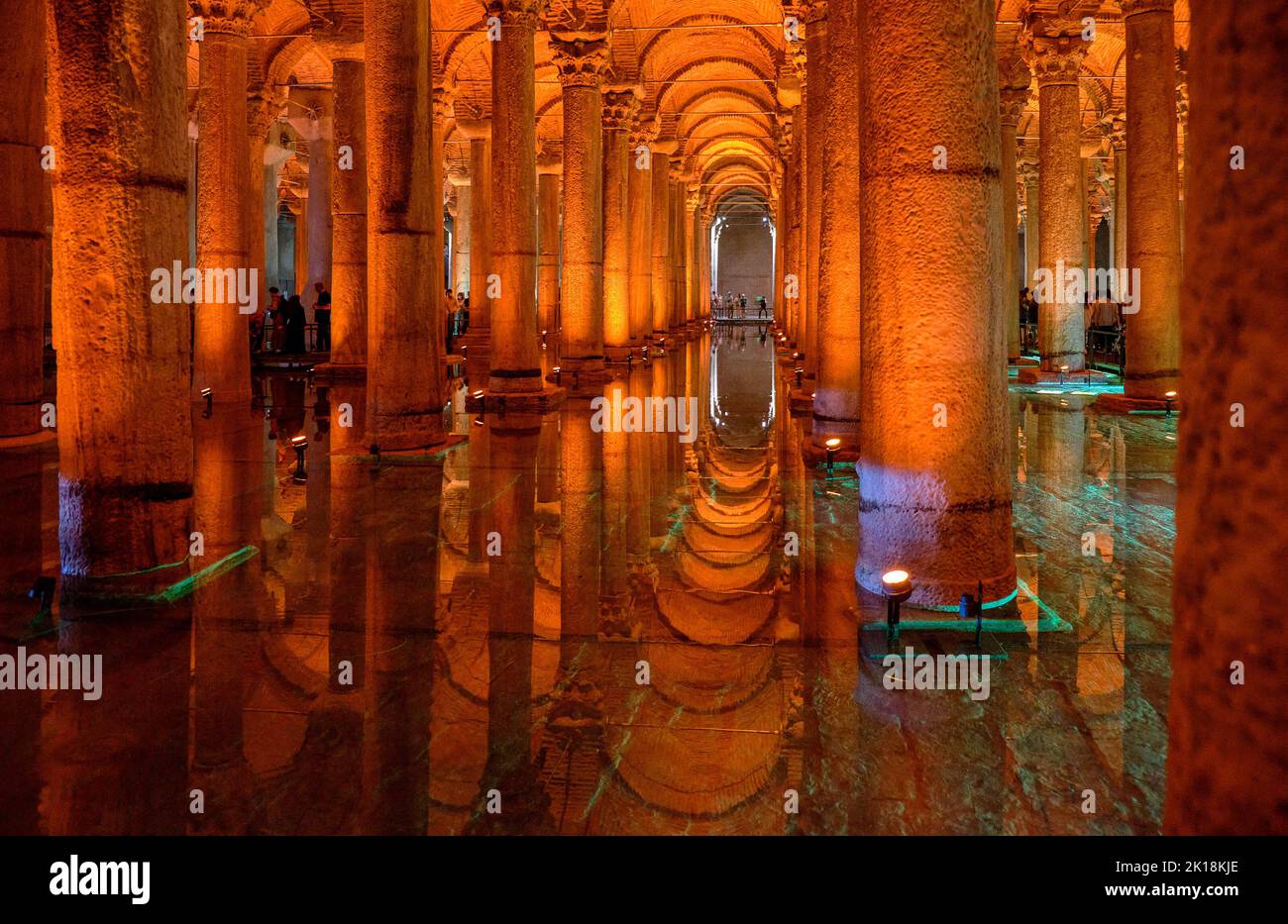 Basilica Cistern ancient Byzantine subterranean cistern in Istanbul ...