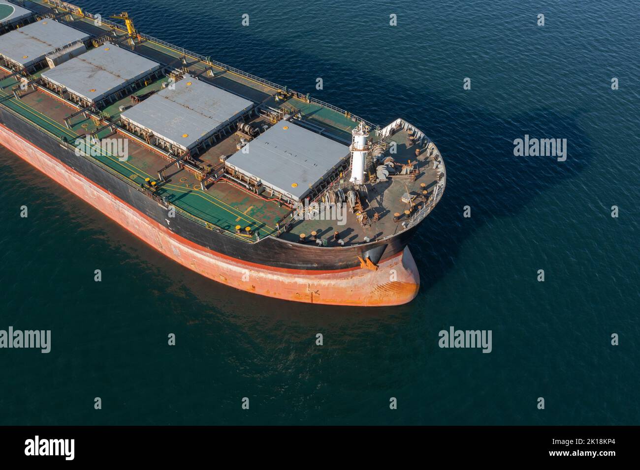 View of the sea dry-cargo ship from above Stock Photo - Alamy