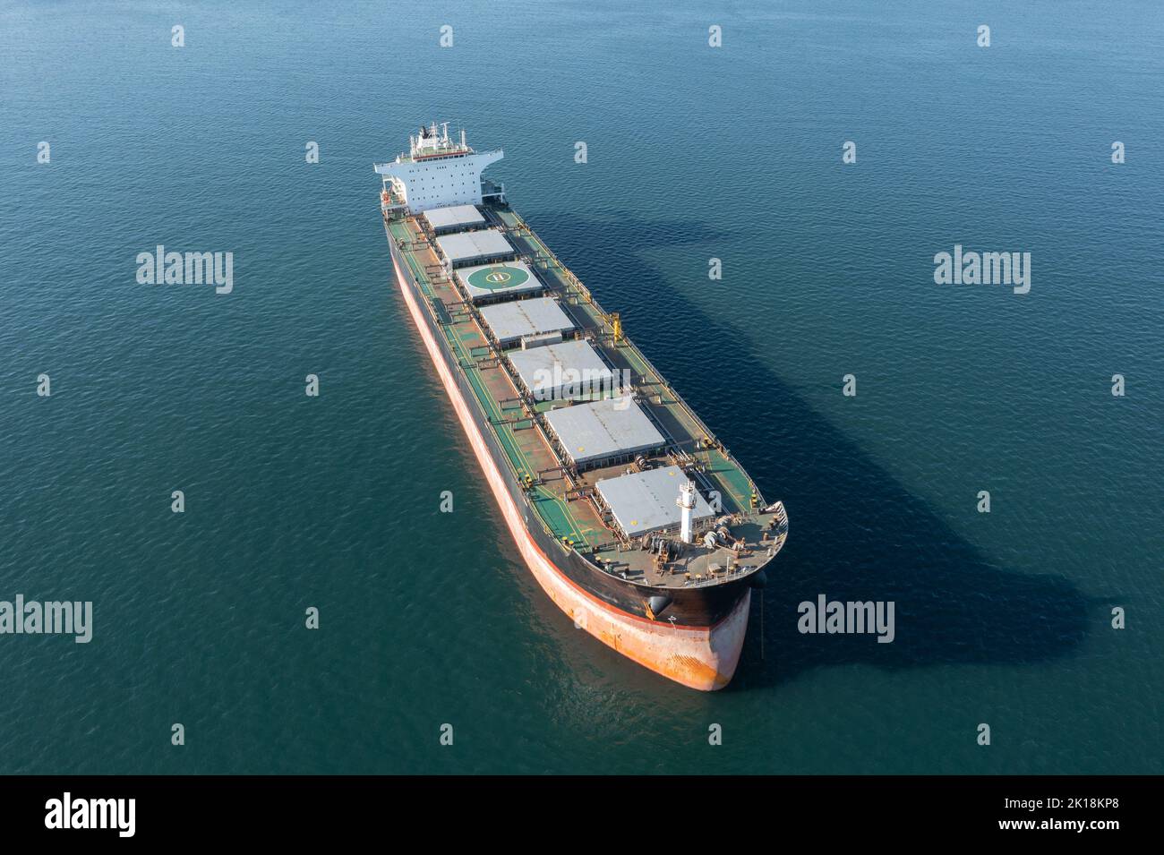 View of the sea dry-cargo ship from above Stock Photo - Alamy