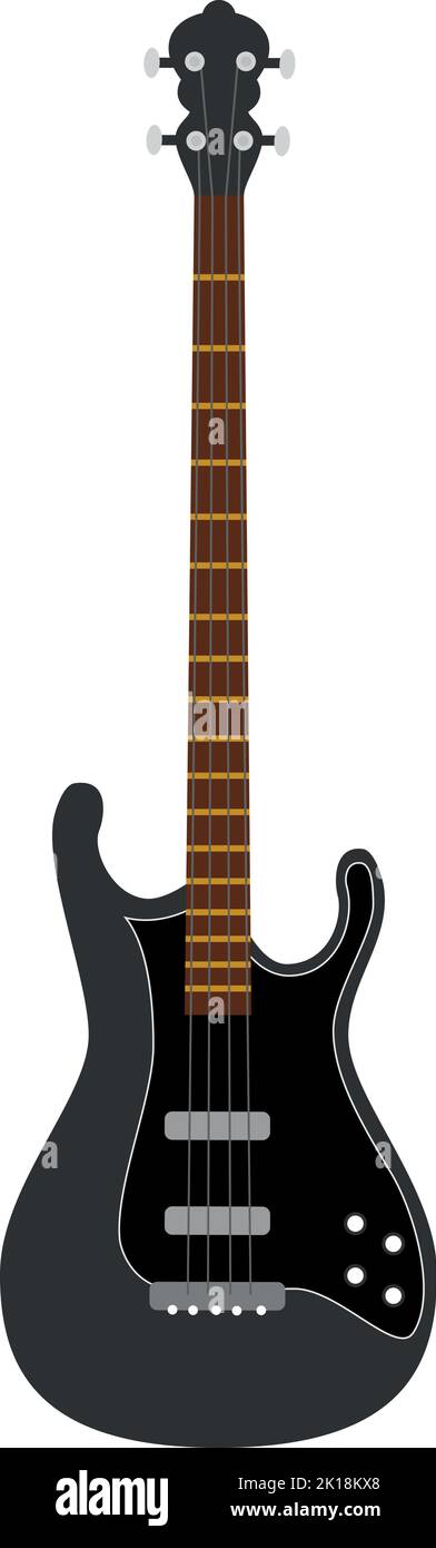 Vector illustration of a bass in cartoon style isolated on white ...