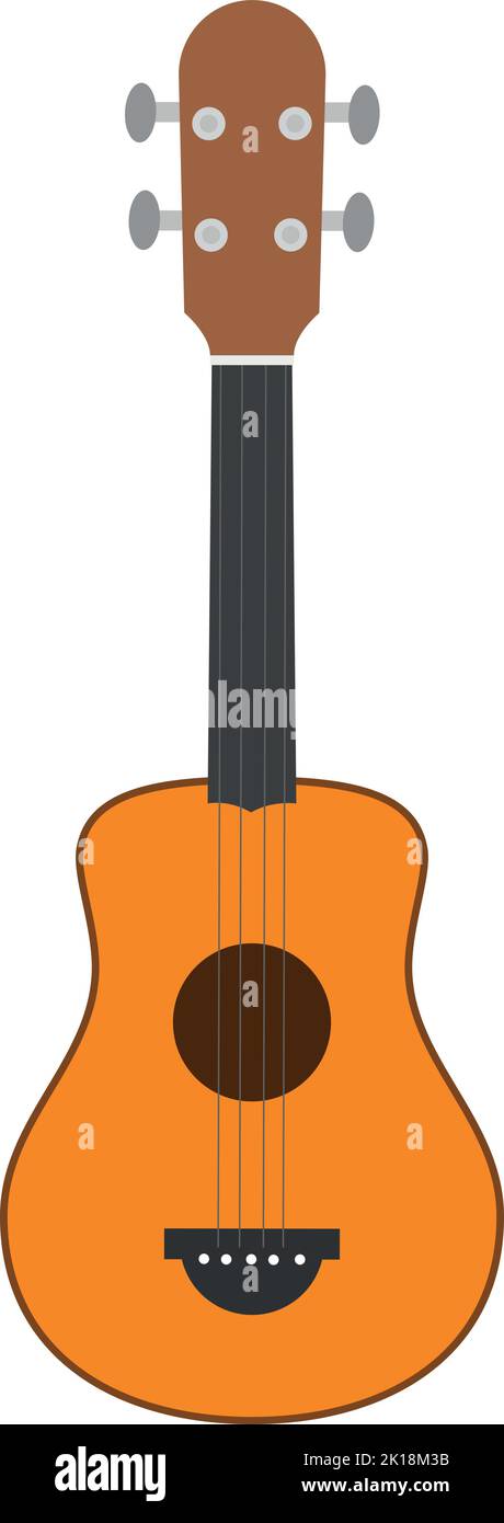 Vector illustration of an ukulele in cartoon style isolated on white ...