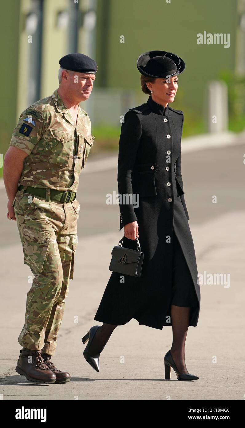 The Princess of Wales at the Army Training Centre (ATC) Pirbright in ...