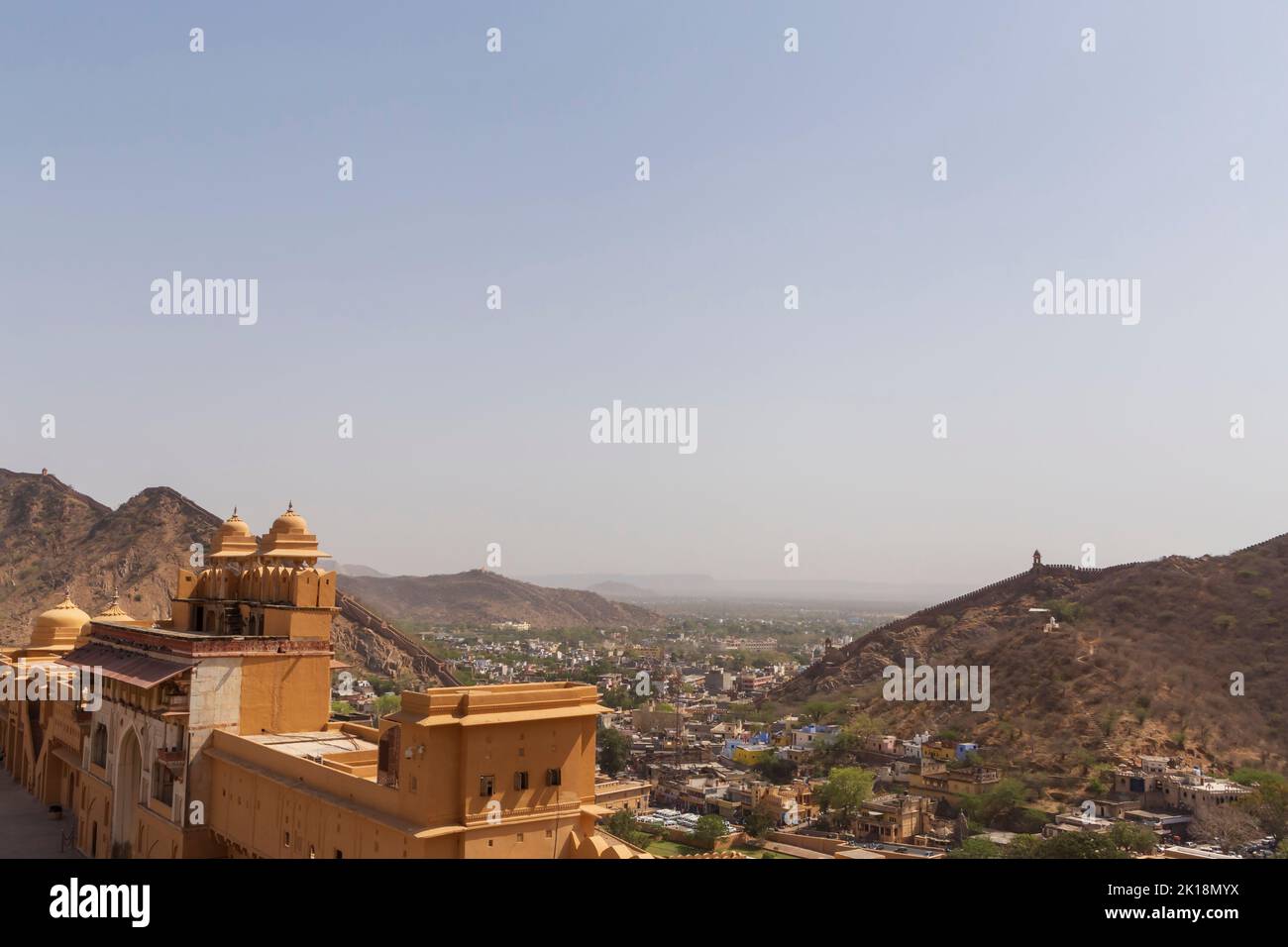 sight of Amber city from Amber Fort in India Stock Photo - Alamy