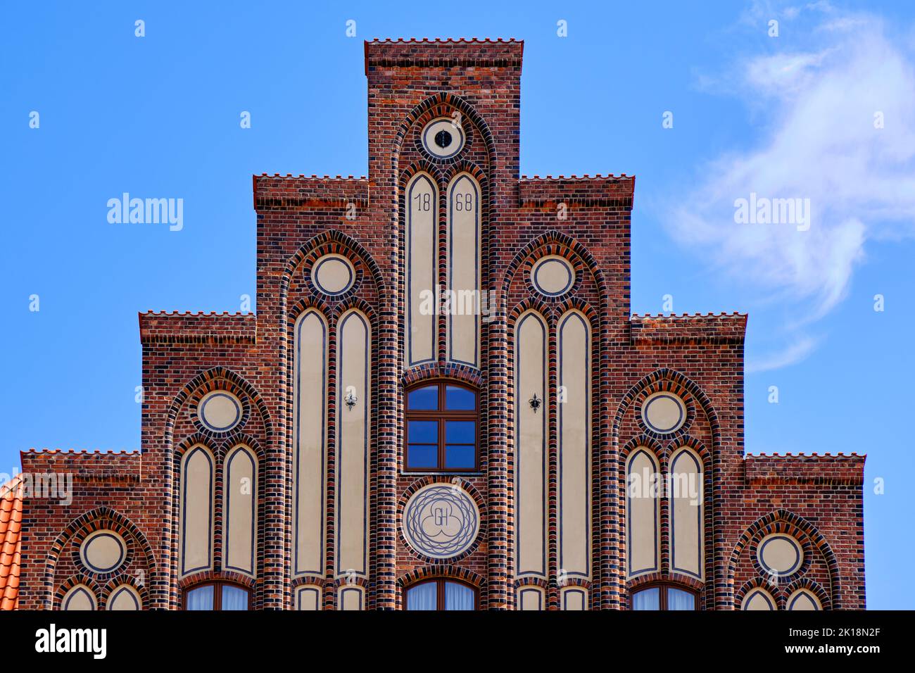 Stepped gable on the Altes Zollhaus (Old Customs House) from 1868 ...