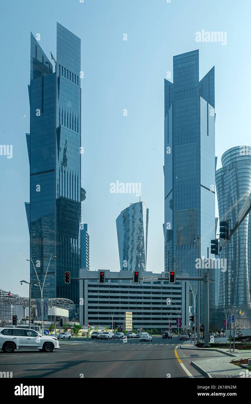 Qatar Iconic twin tower. Palm Tower building west bay Qatar Stock Photo ...