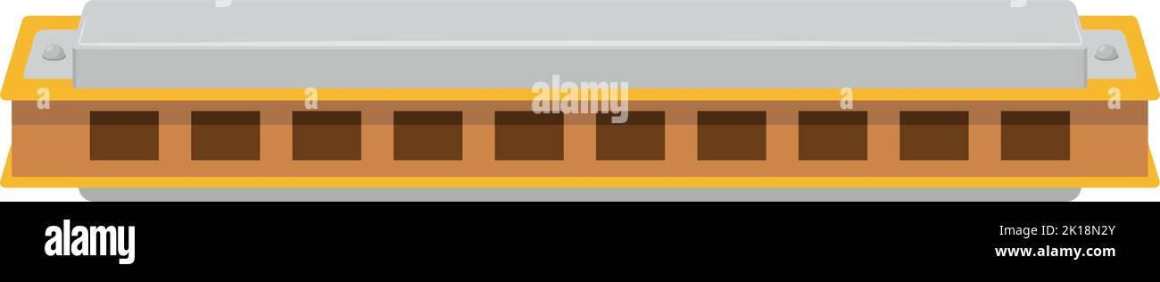 Vector illustration of a harmonica in cartoon style isolated on white ...