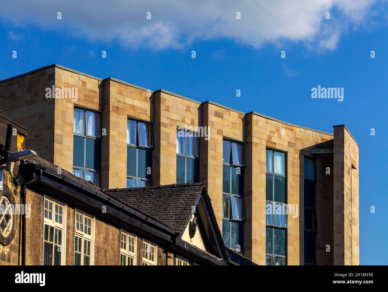 Modern and traditional buildings in Lancaster city centre Lancashire ...