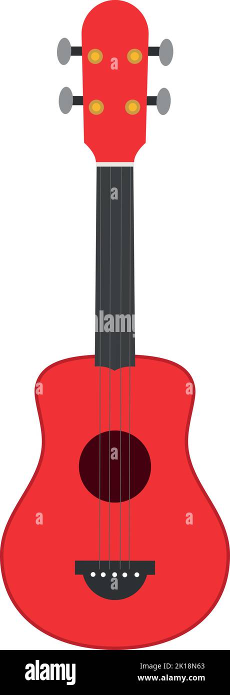Vector illustration of an ukulele in cartoon style isolated on white ...