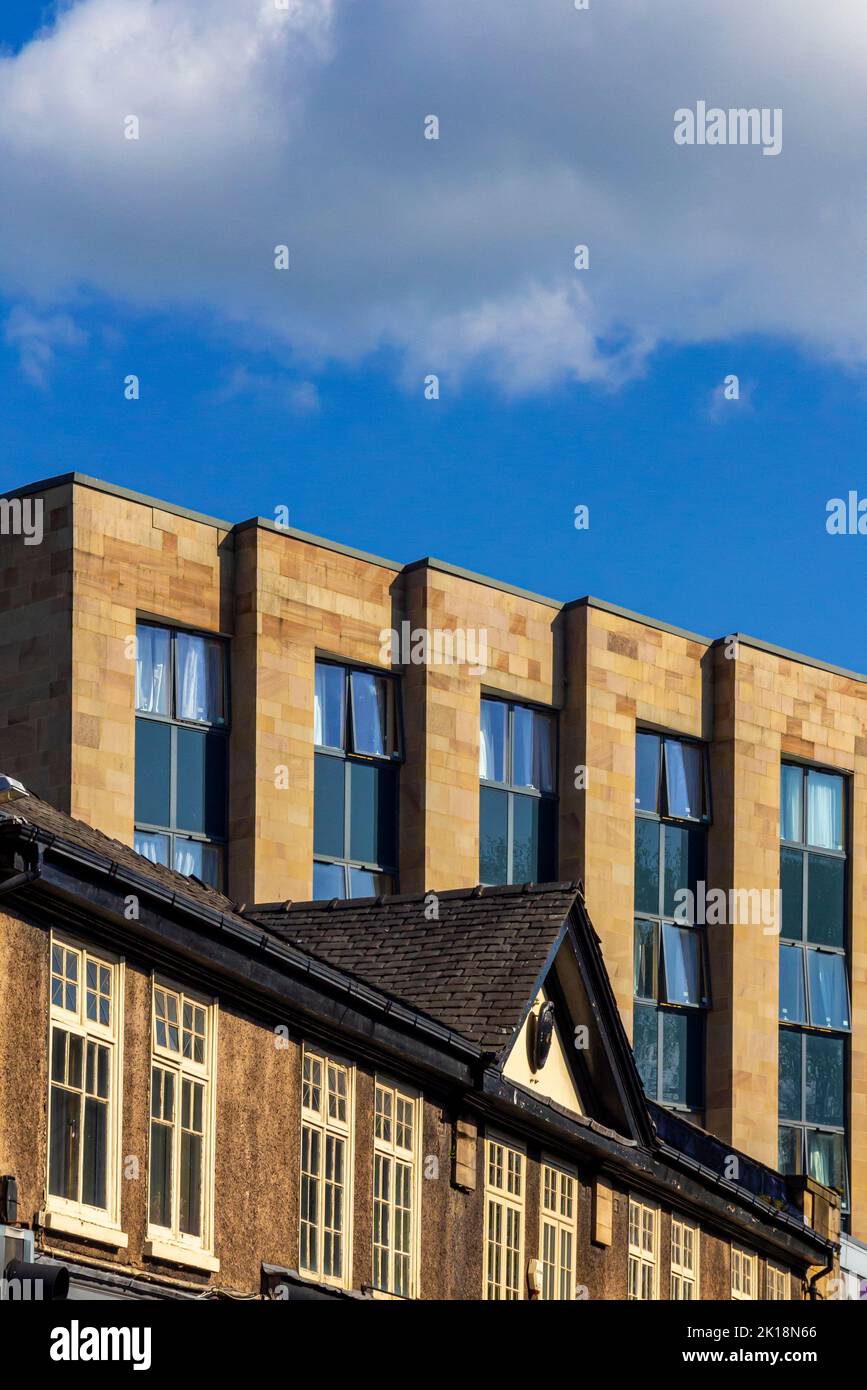 Modern and traditional buildings in Lancaster city centre Lancashire ...