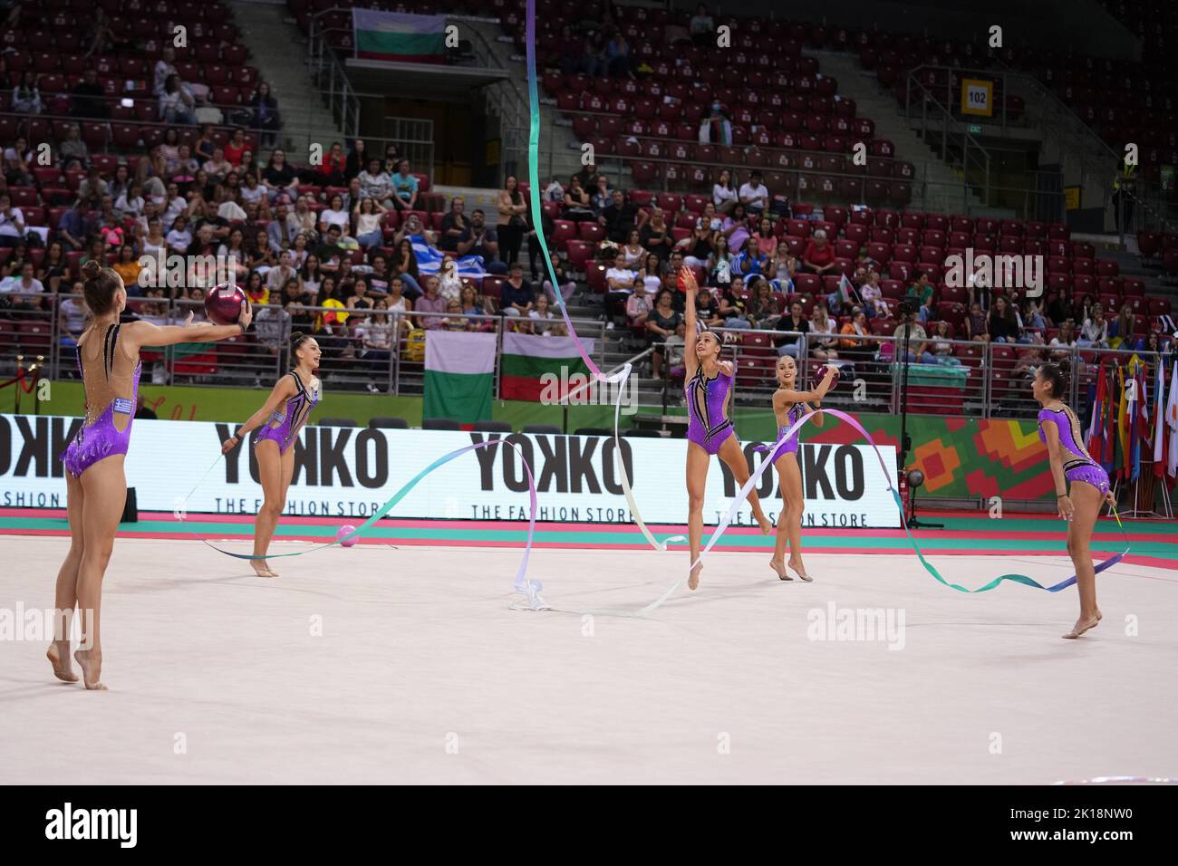 Sofia, Bulgaria. 16th Sep, 2022. GRE - Greece Team 3 Ribbon 2 Hoops ...