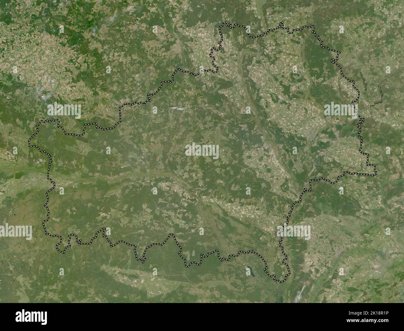 Homyel', region of Belarus. Low resolution satellite map Stock Photo ...