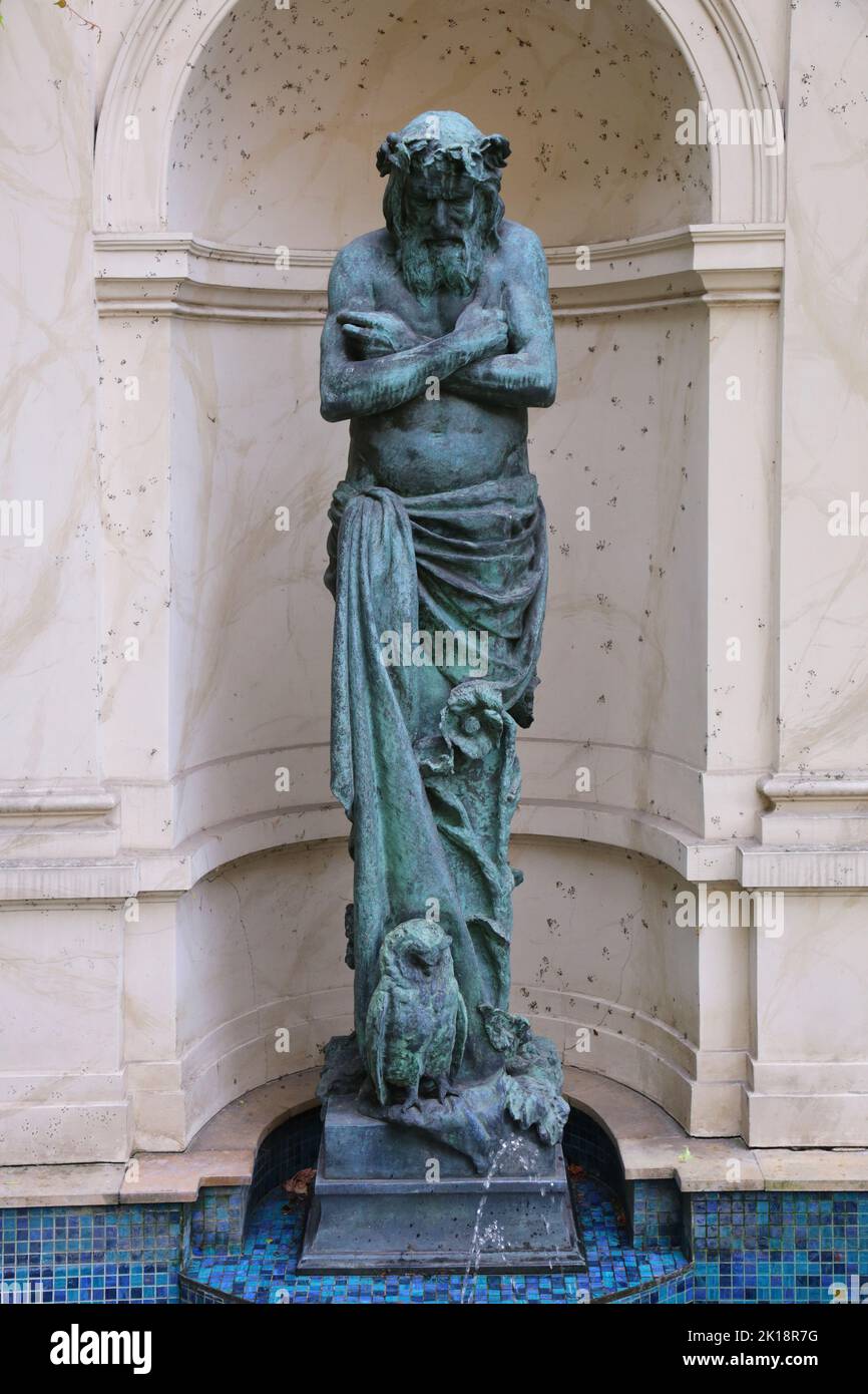 Cracow. Krakow. Poland. Bronze statue of Morpheus, ancient Greek god of ...