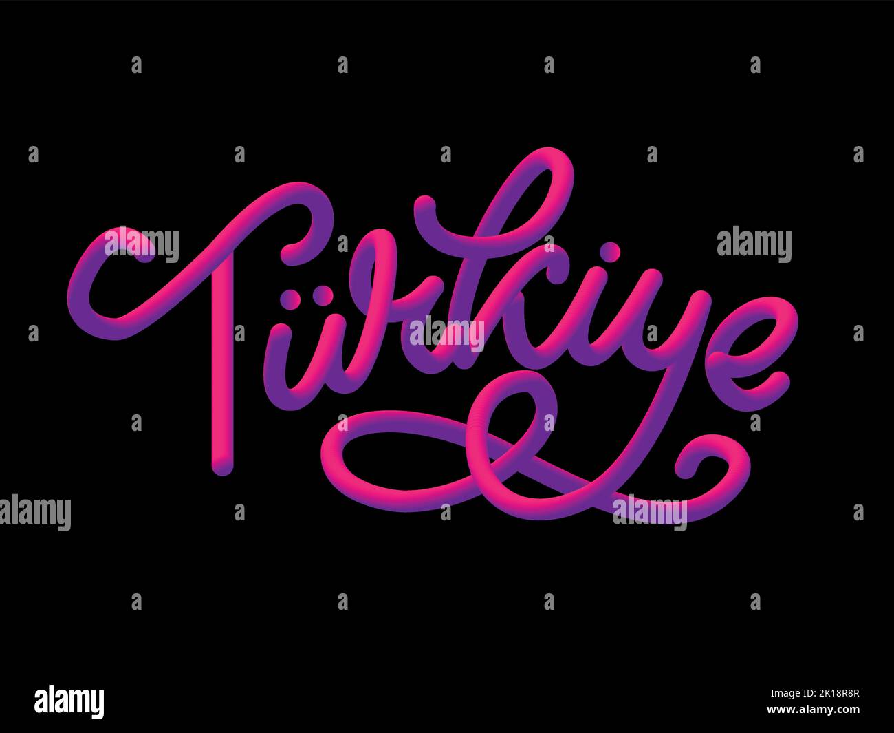 Turkey Lettering. Handwritten name of the country. Vector design ...