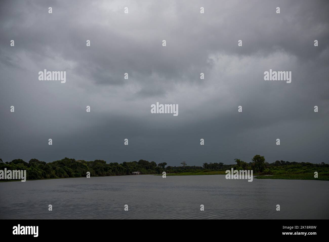 Dark rainclouds over the Paraguay River near Baiazinha Lodge located in ...