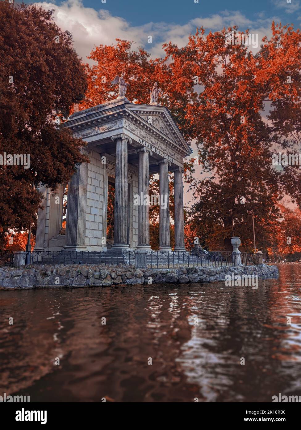 Temple of Asclepius, Famous Rome landmarks, autumn colors Stock Photo ...