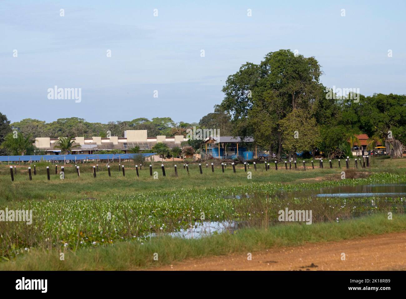 View of the Piuval Lodge and ranch located in the Northern Pantanal ...