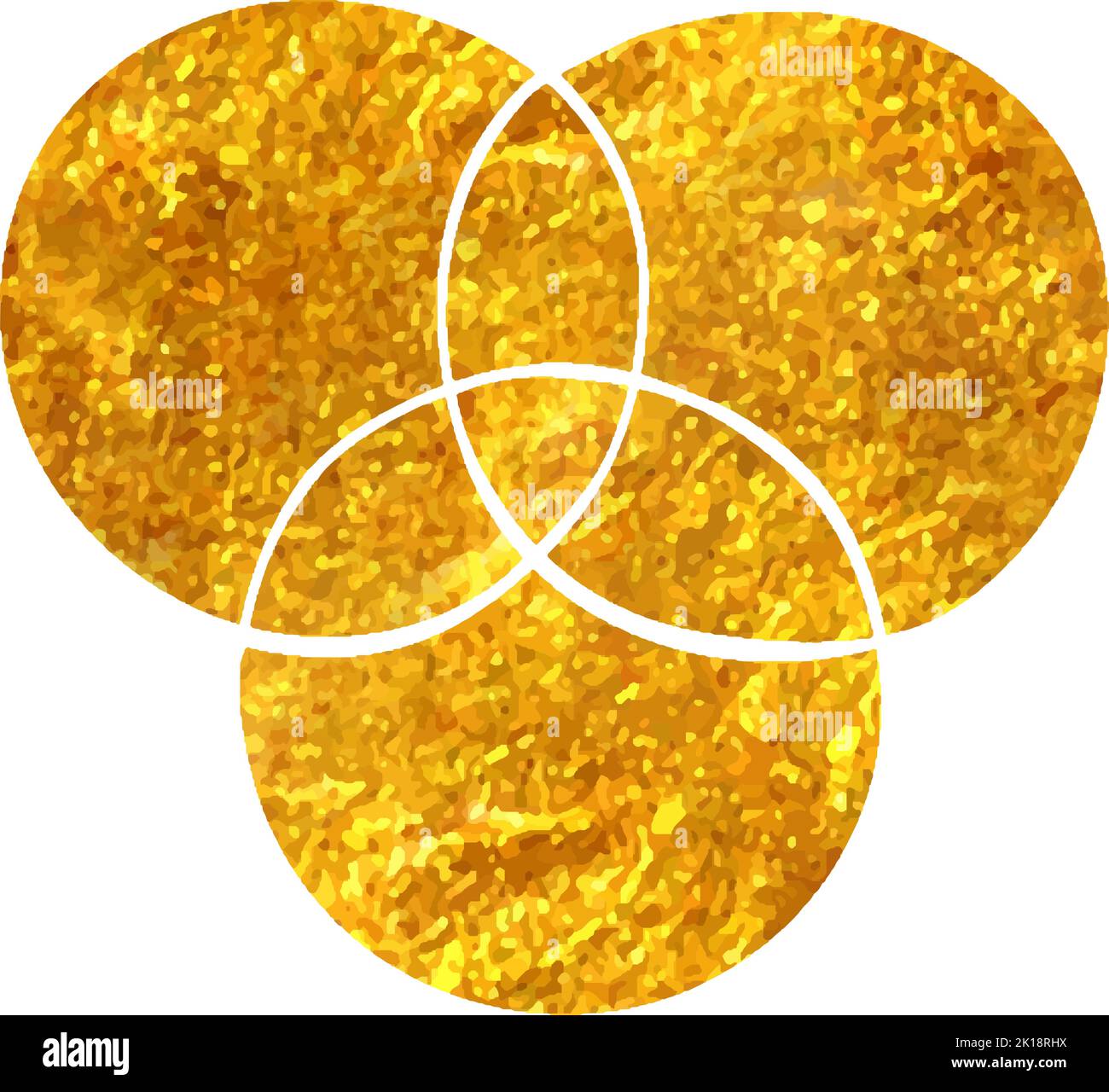 Hand drawn Color wheels icon in gold foil texture vector illustration ...