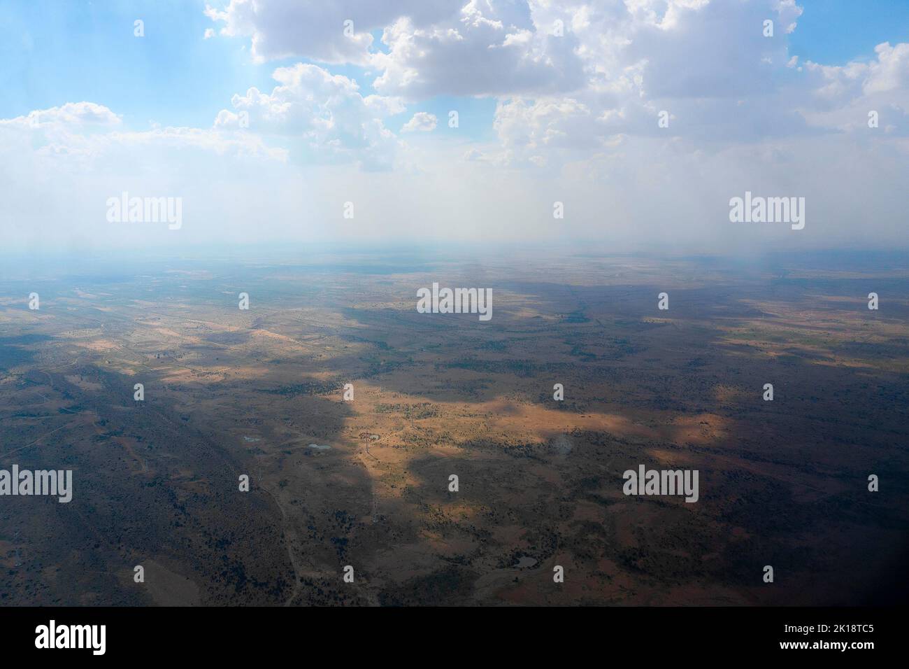 View of Thar desert below from an aeroplane, Rajasthan, India Stock ...
