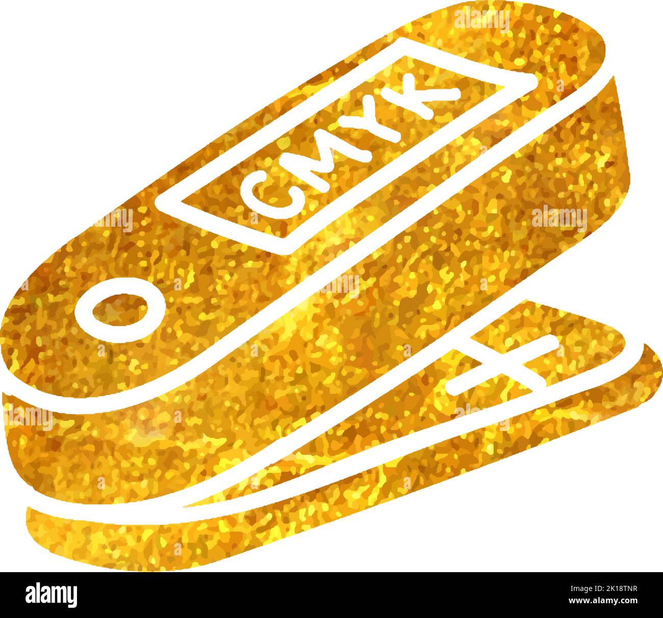 Hand drawn Color calibration icon in gold foil texture vector ...