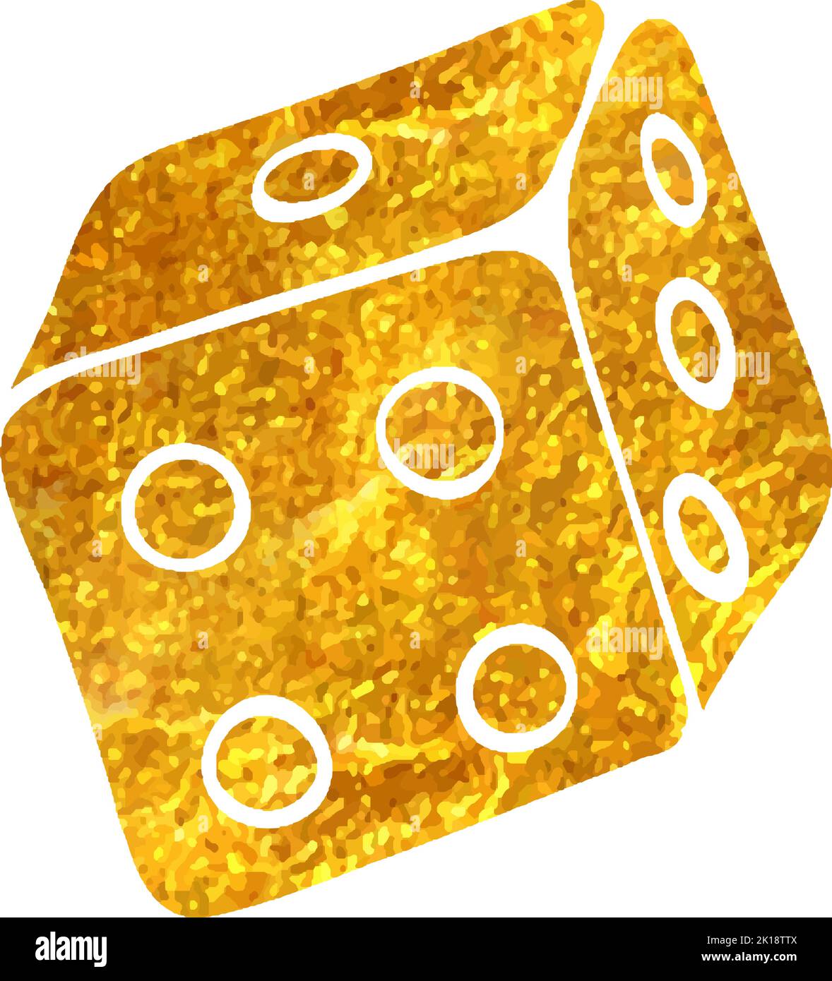 Hand drawn Dice icon in gold foil texture vector illustration Stock ...