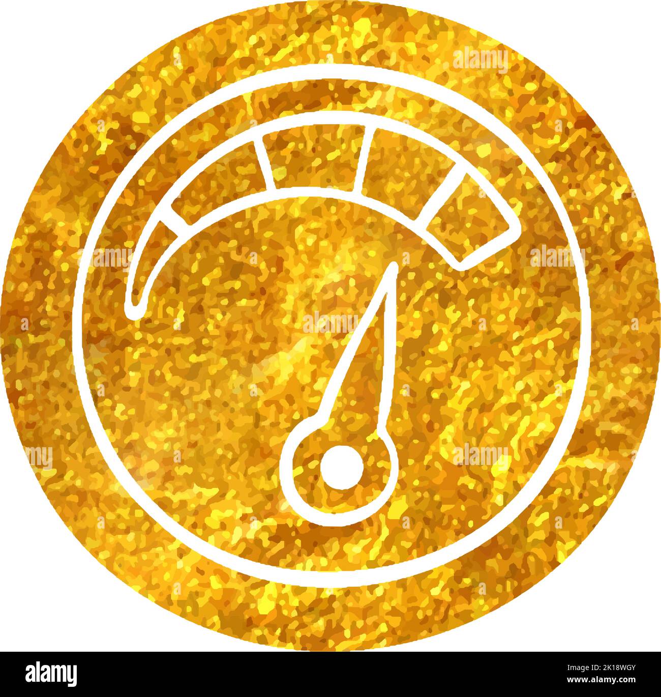 Hand drawn Dashboard icon in gold foil texture vector illustration ...
