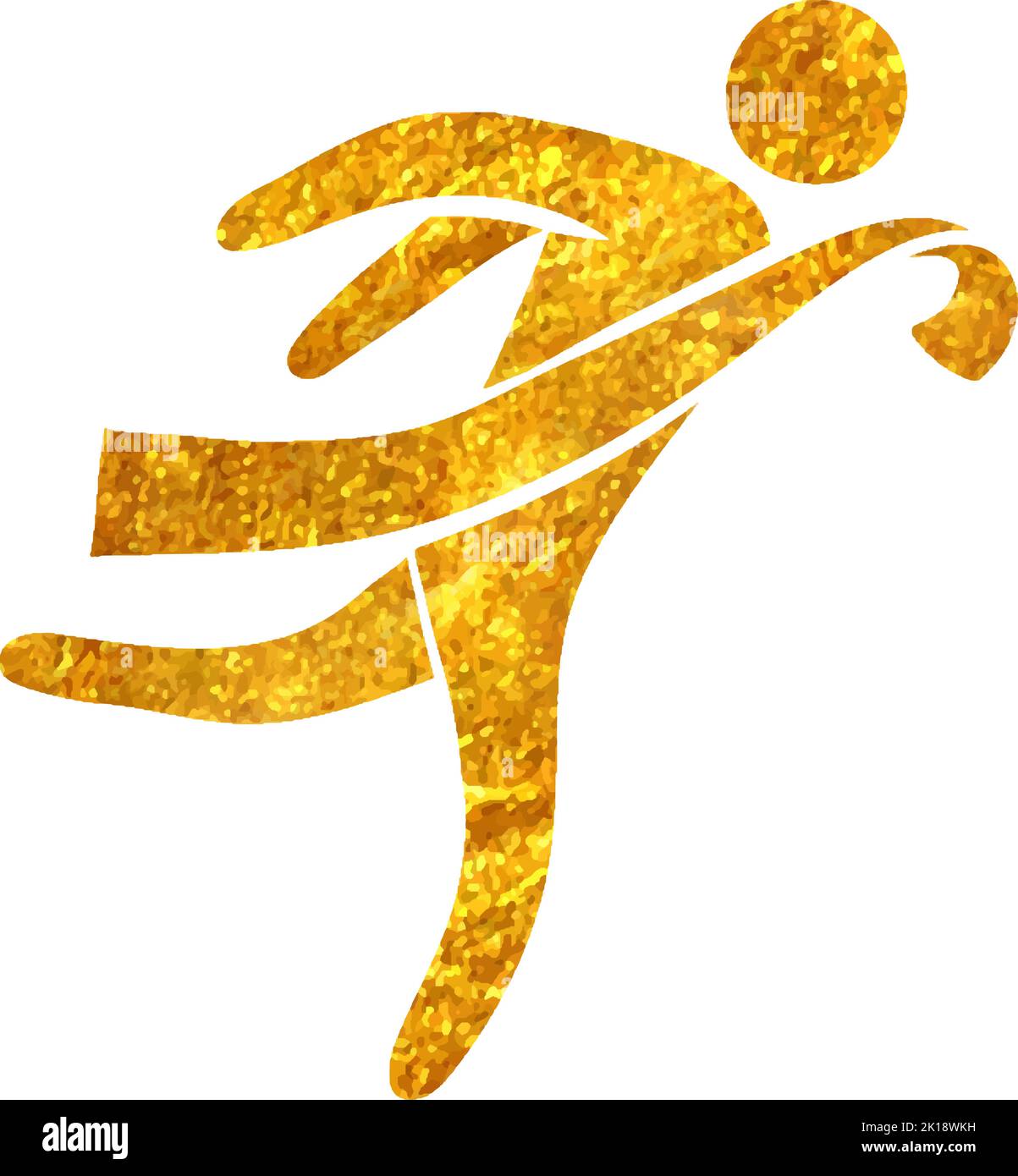 Hand drawn Finish line icon in gold foil texture vector illustration ...