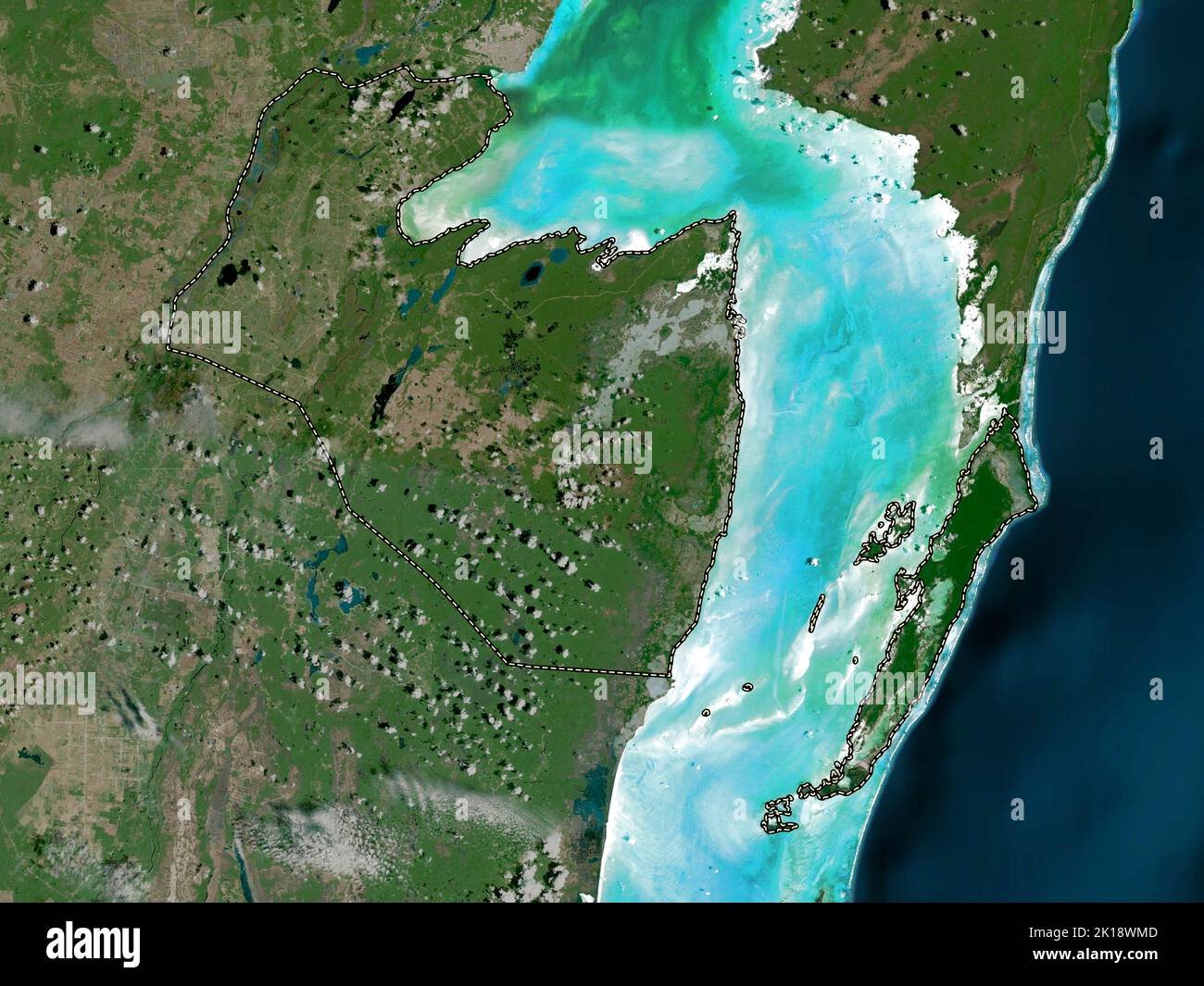 Belize map zoom border satellite hi-res stock photography and images ...