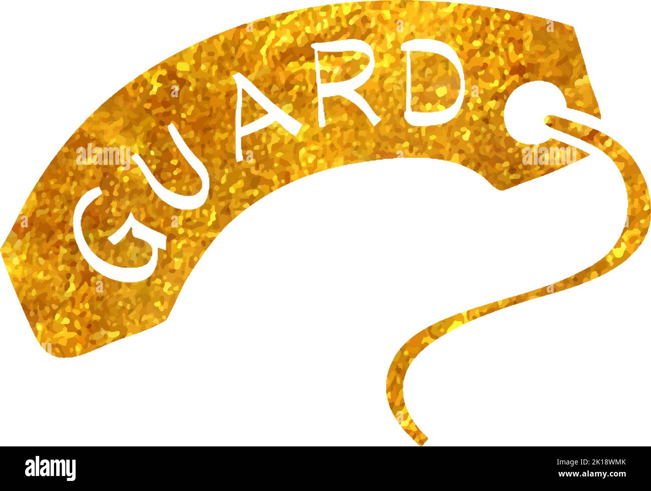 Hand drawn Rescue tube icon in gold foil texture vector illustration ...