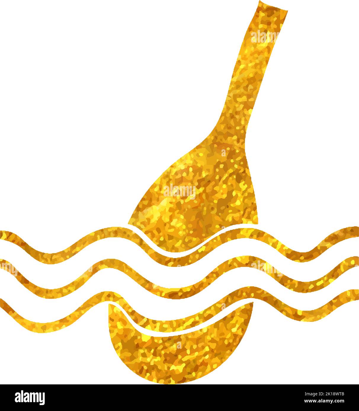 Hand drawn Fishing float icon in gold foil texture vector illustration ...