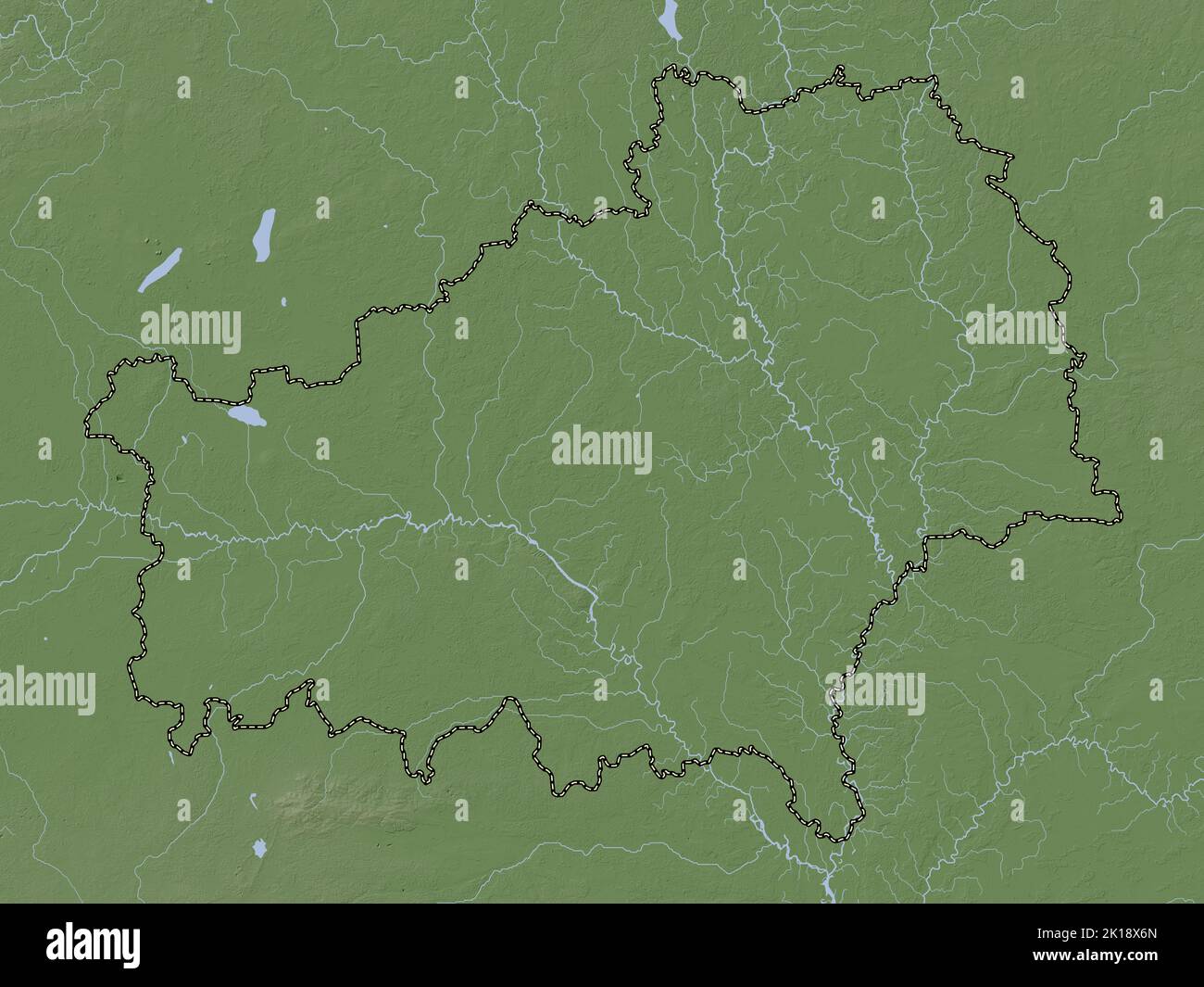 Homyel', region of Belarus. Elevation map colored in wiki style with ...