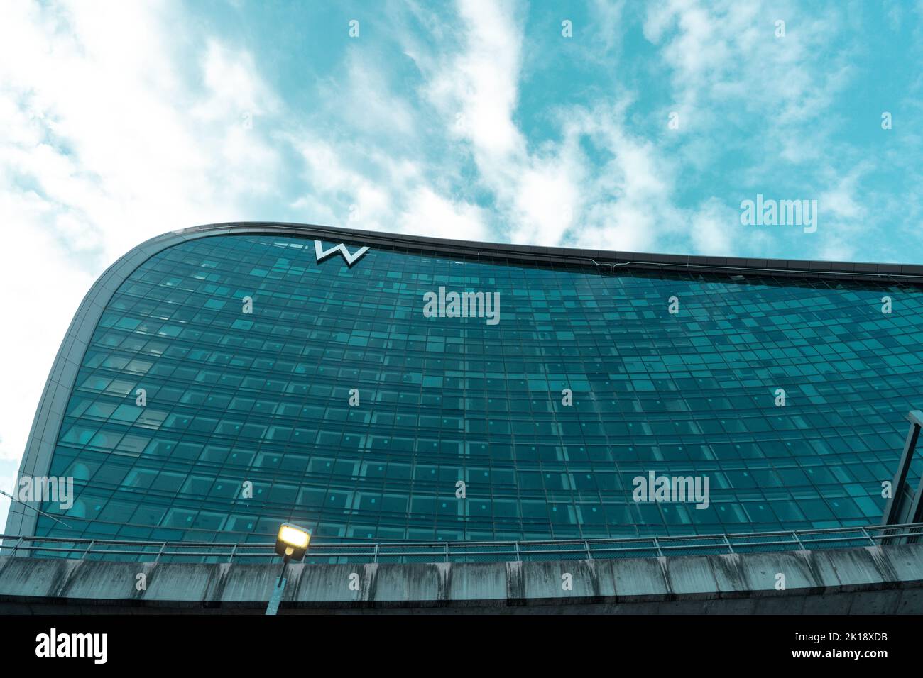 A low angle shot of the W hotel building in Sydney, Australia Stock ...