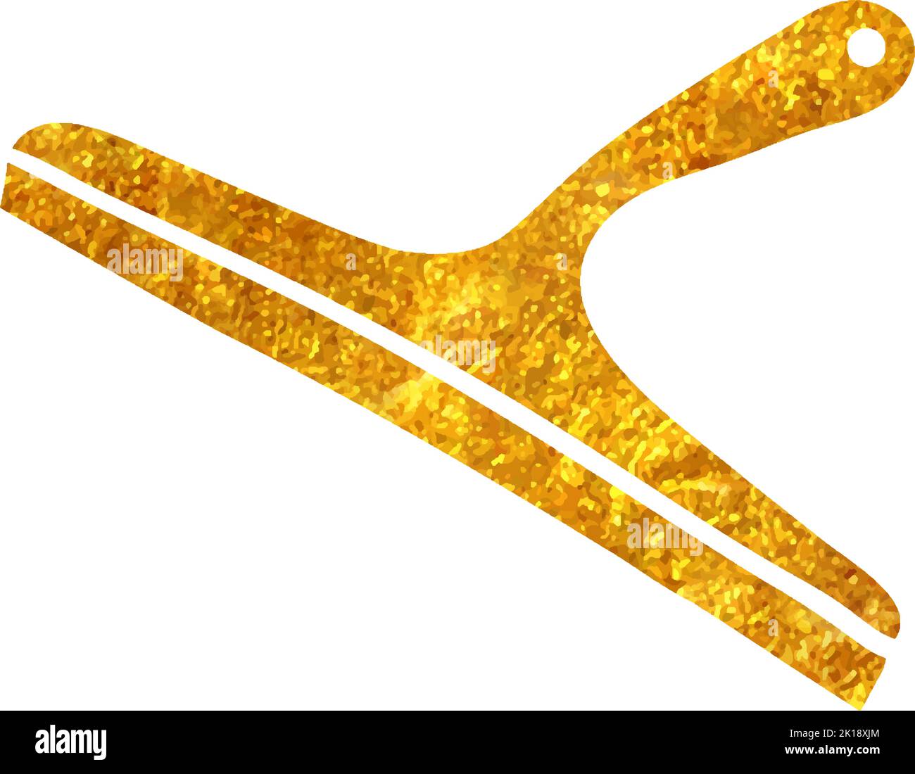 Hand drawn Glass scraper icon in gold foil texture vector illustration ...