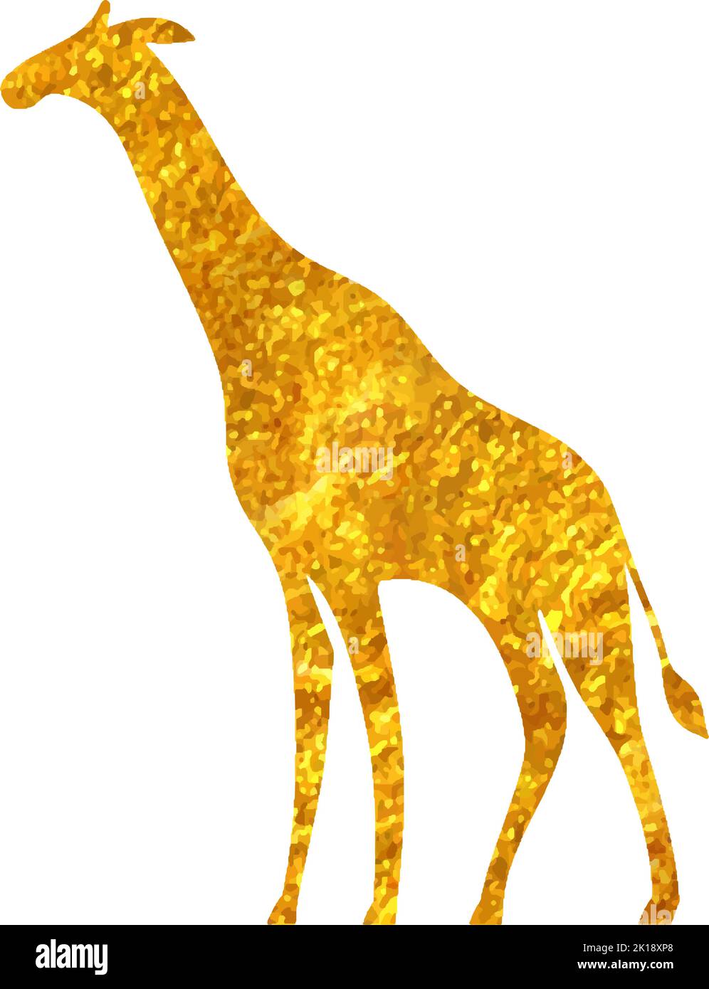 Hand drawn Giraffe icon in gold foil texture vector illustration Stock ...