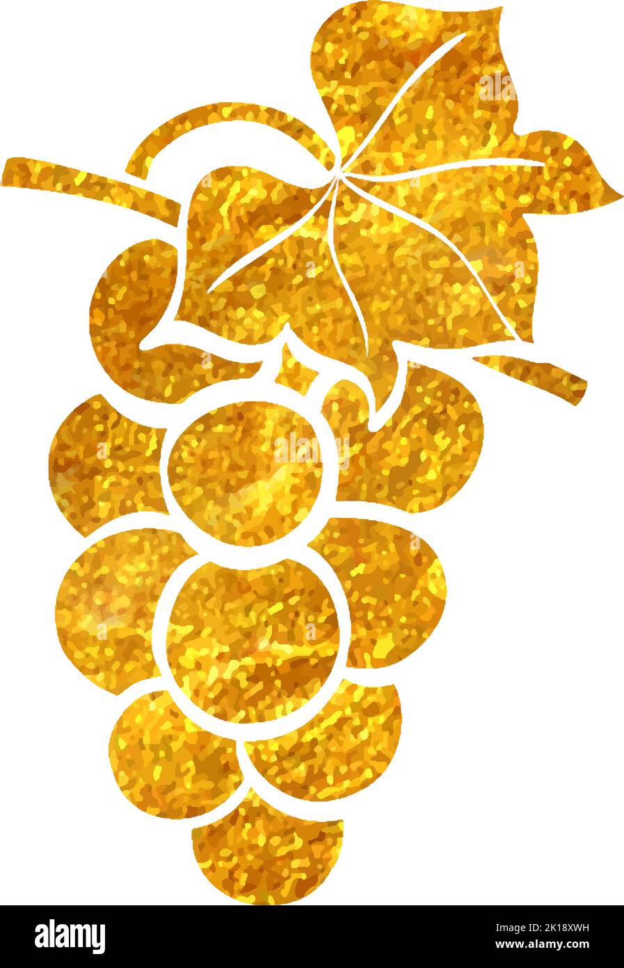 Hand drawn Grape icon in gold foil texture vector illustration Stock ...