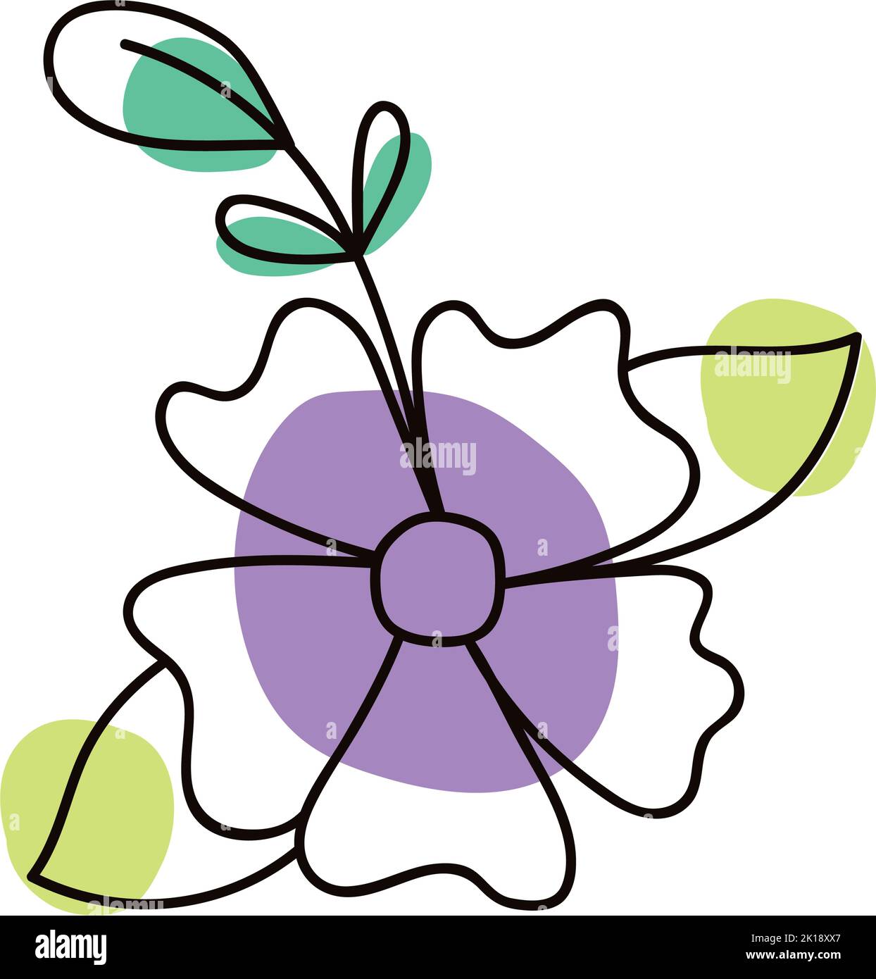 flower purple one line style Stock Vector Image & Art - Alamy