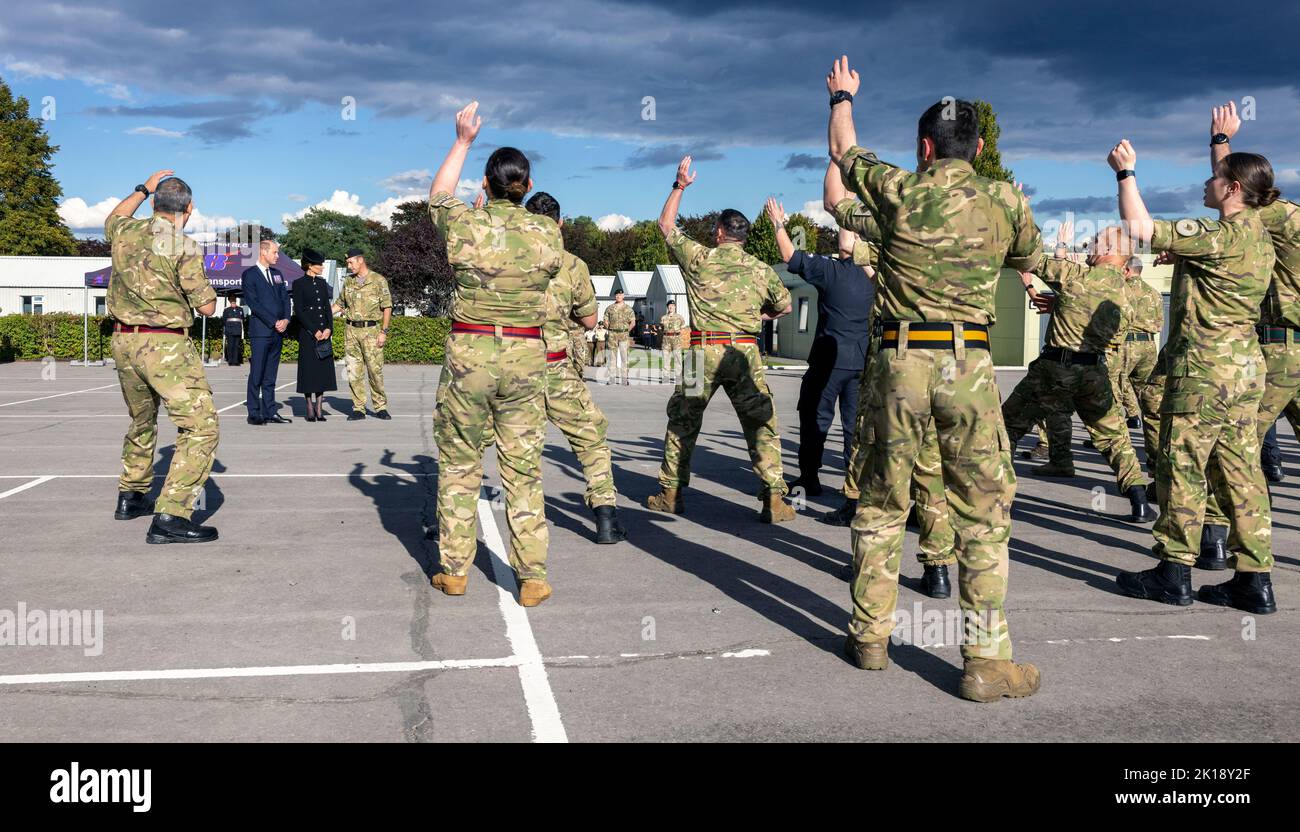 The Prince and Princess of Wales watch New Zealand troops performing ...