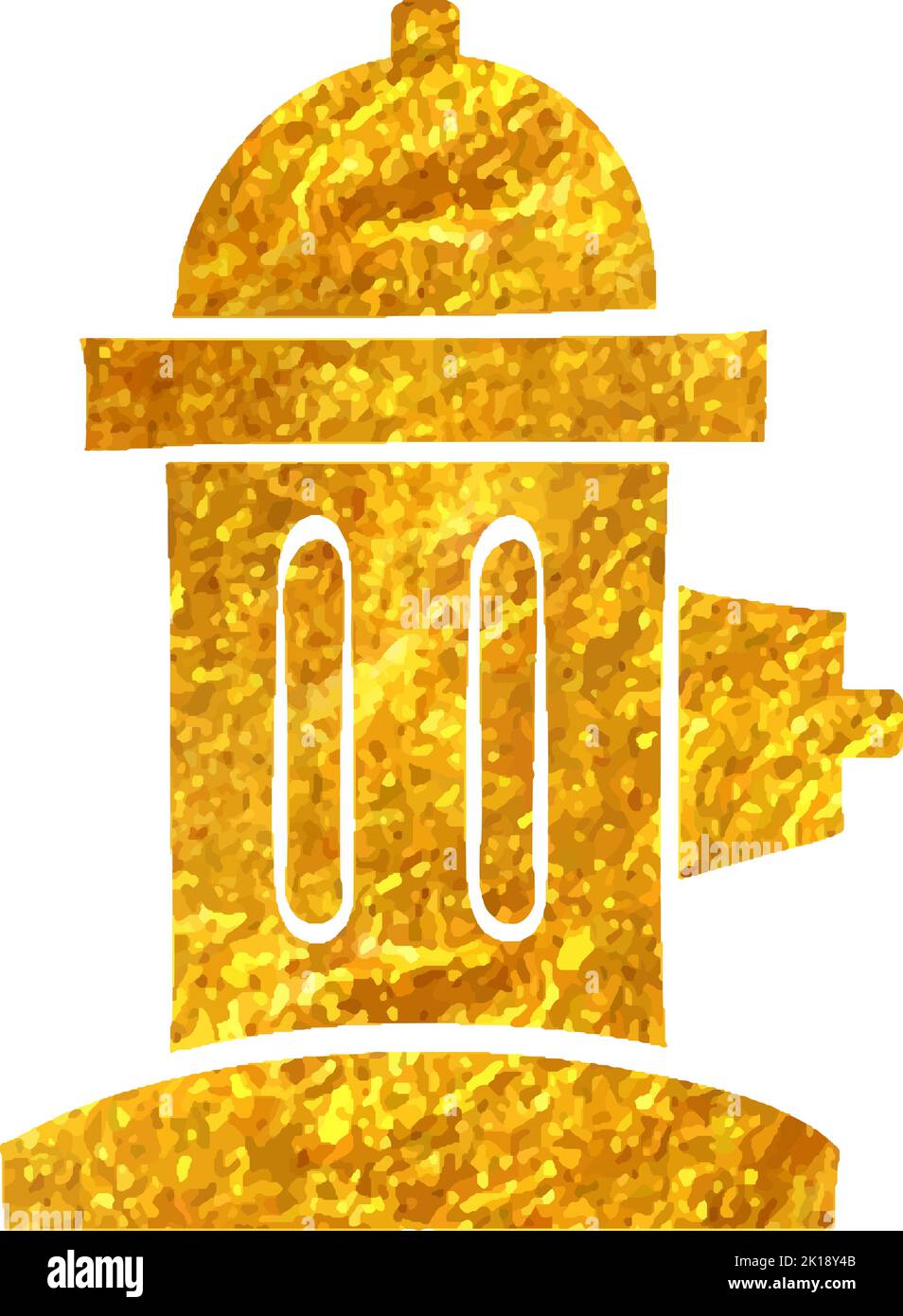 Hand drawn Hydrant icon in gold foil texture vector illustration Stock ...