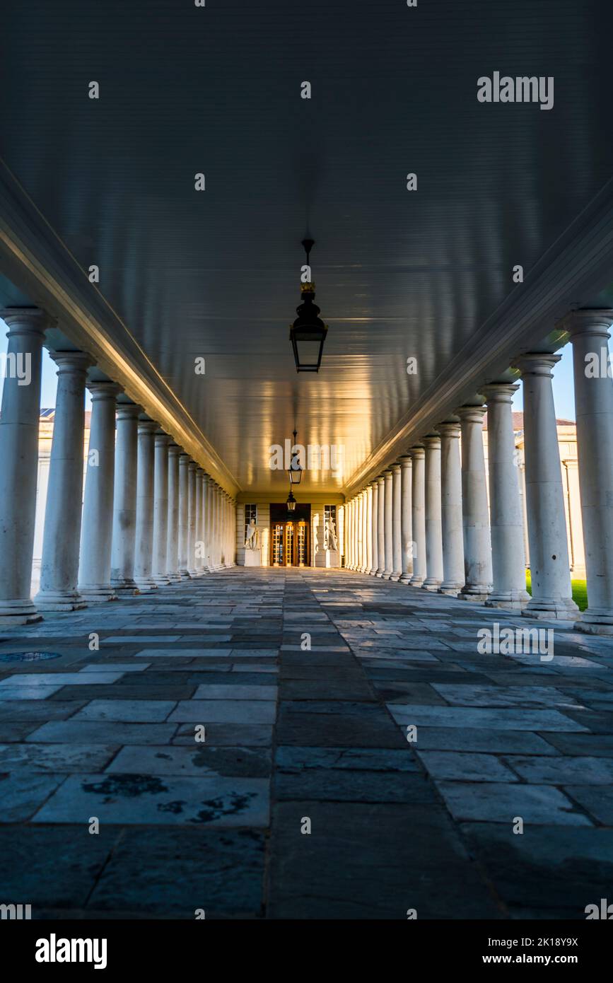 Colonnade of The Queen's House that was added in 1807 to connect then ...