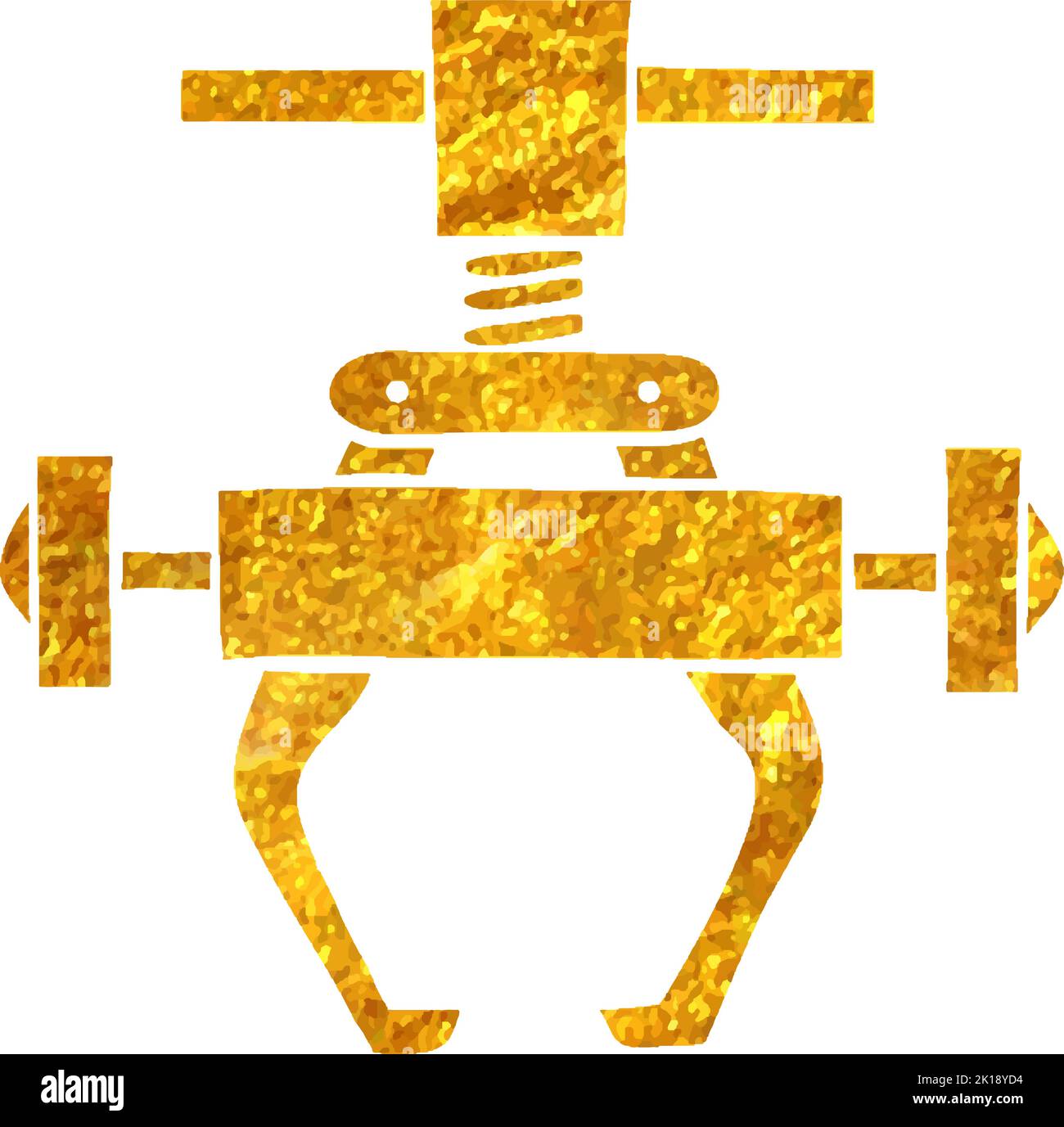 Hand drawn Bicycle tool icon in gold foil texture vector illustration ...