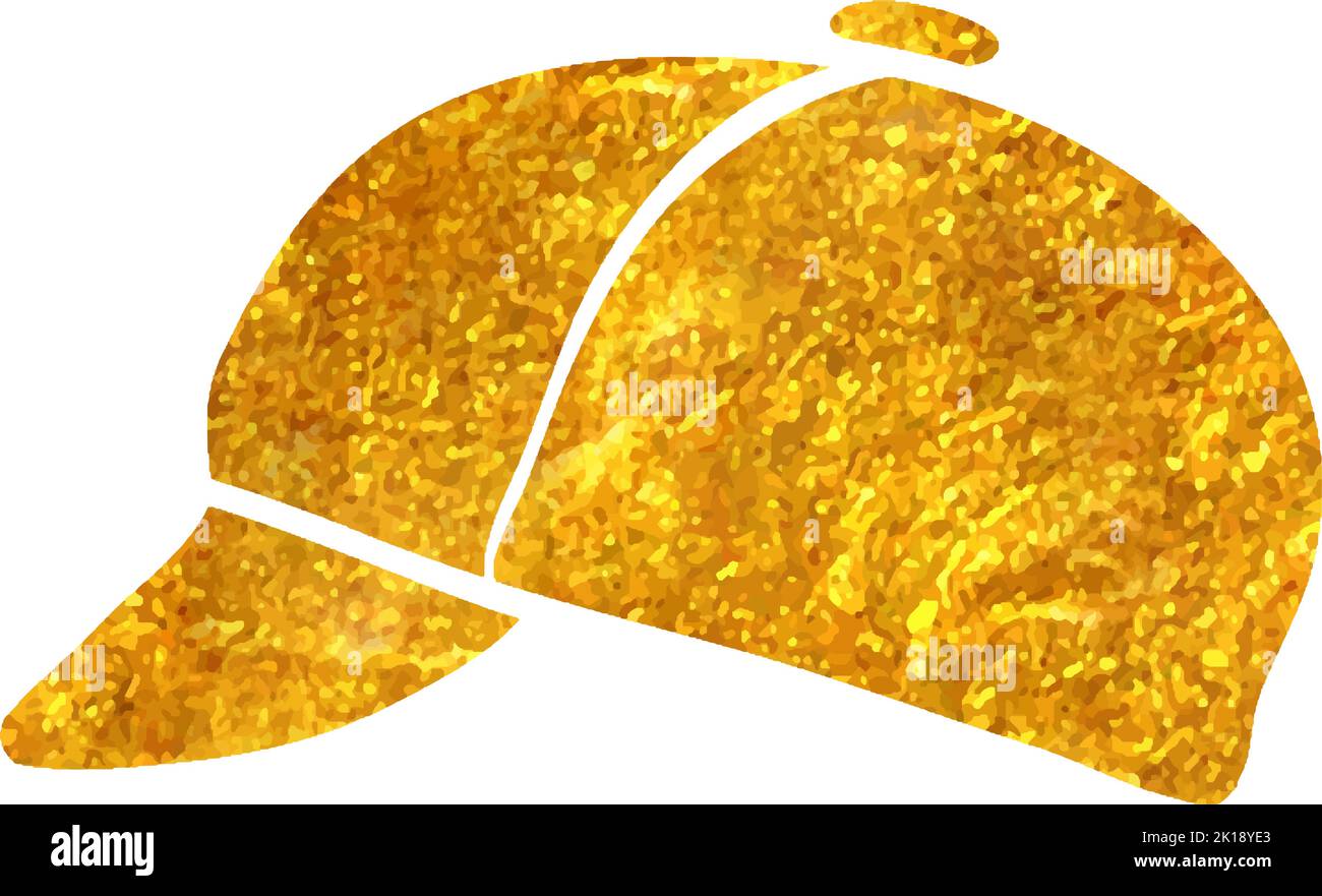 Hand Drawn Cycling Hat Icon In Gold Foil Texture Vector Illustration Stock Vector Image And Art 