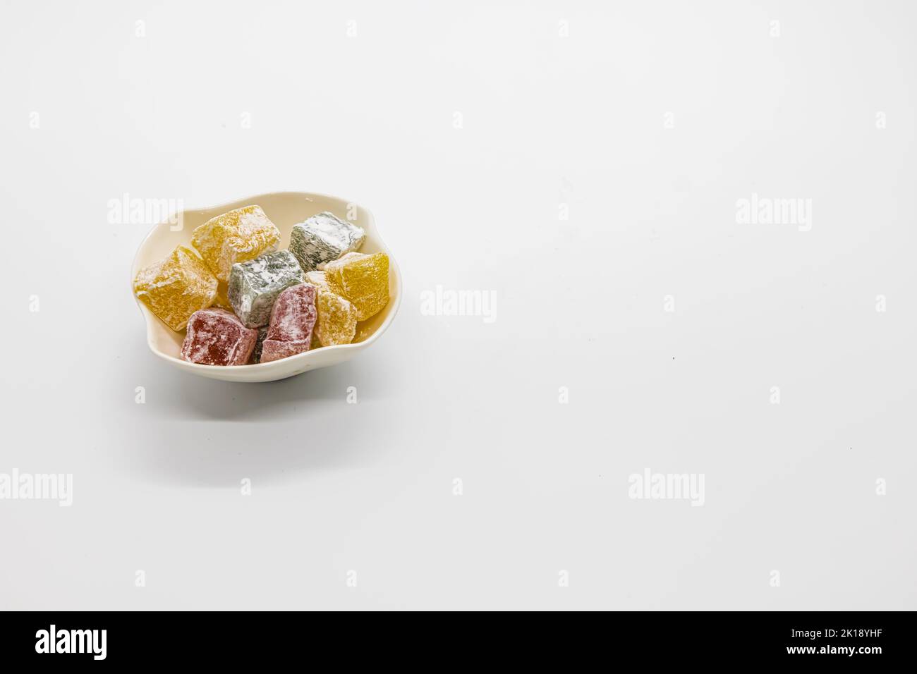 Turkish delight, isolated on white background Stock Photo - Alamy