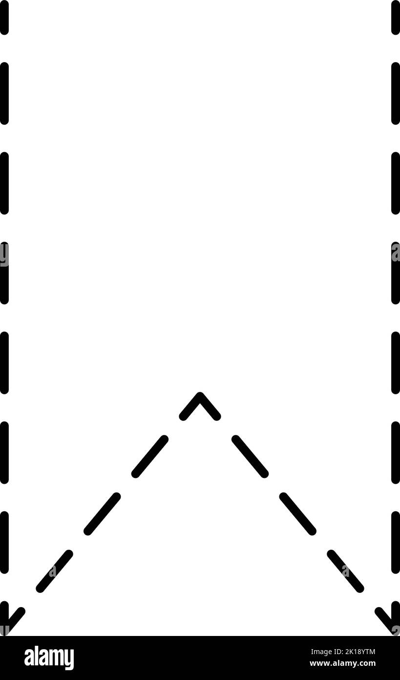 Tracing Alphabet letter W prewriting dotted line element for ...