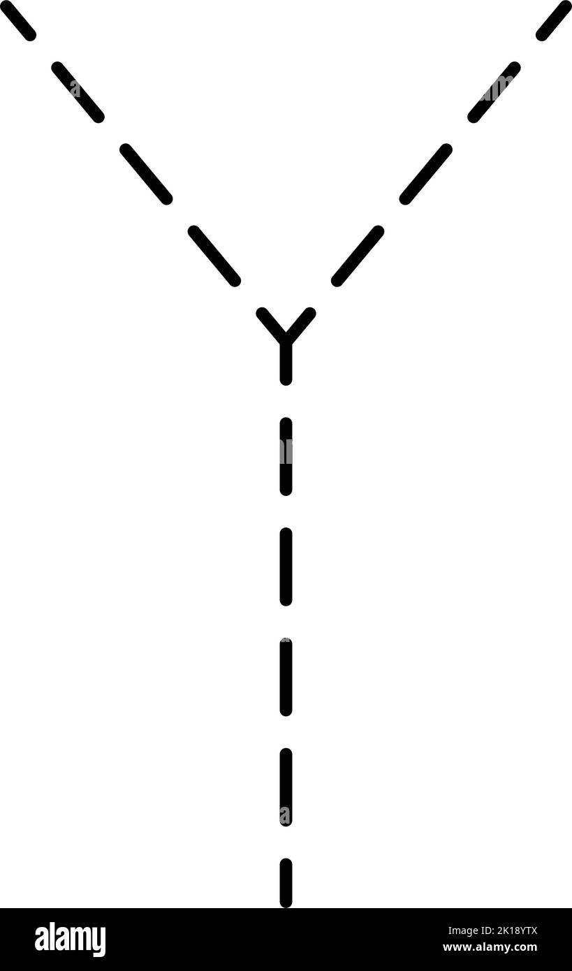 Tracing Alphabet letter Y prewriting dotted line element for ...
