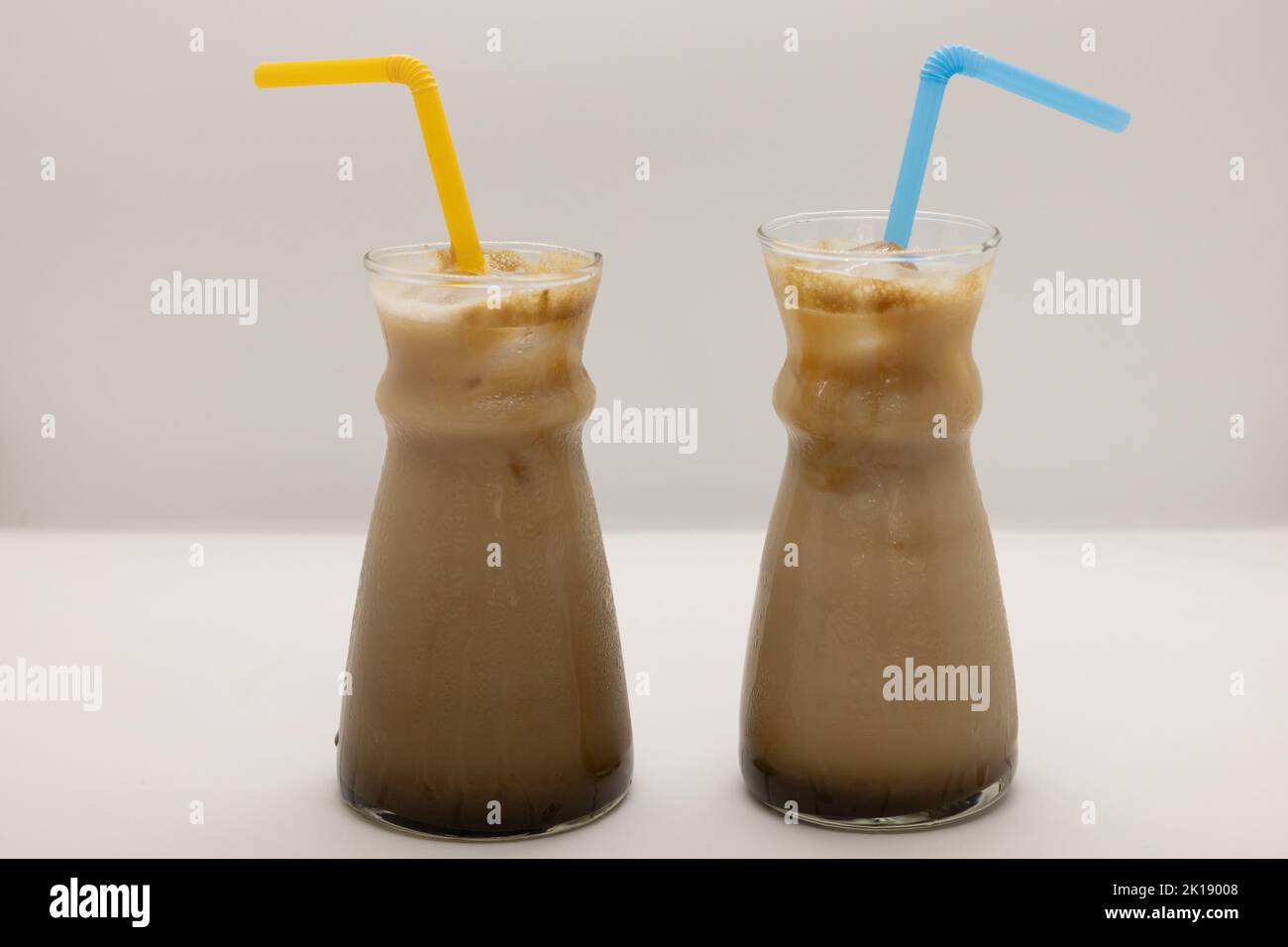 Ice coffee isolated on background. Ice coffee with pipette Stock Photo ...