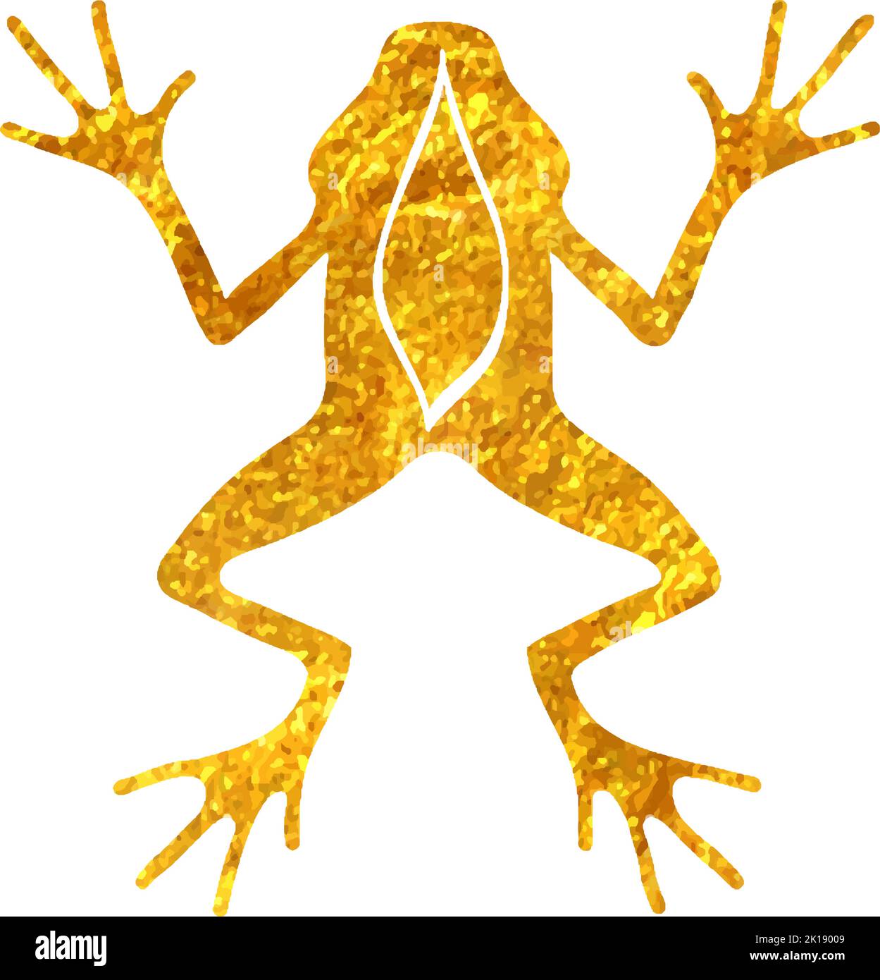 Hand drawn Lab frog icon in gold foil texture vector illustration Stock ...