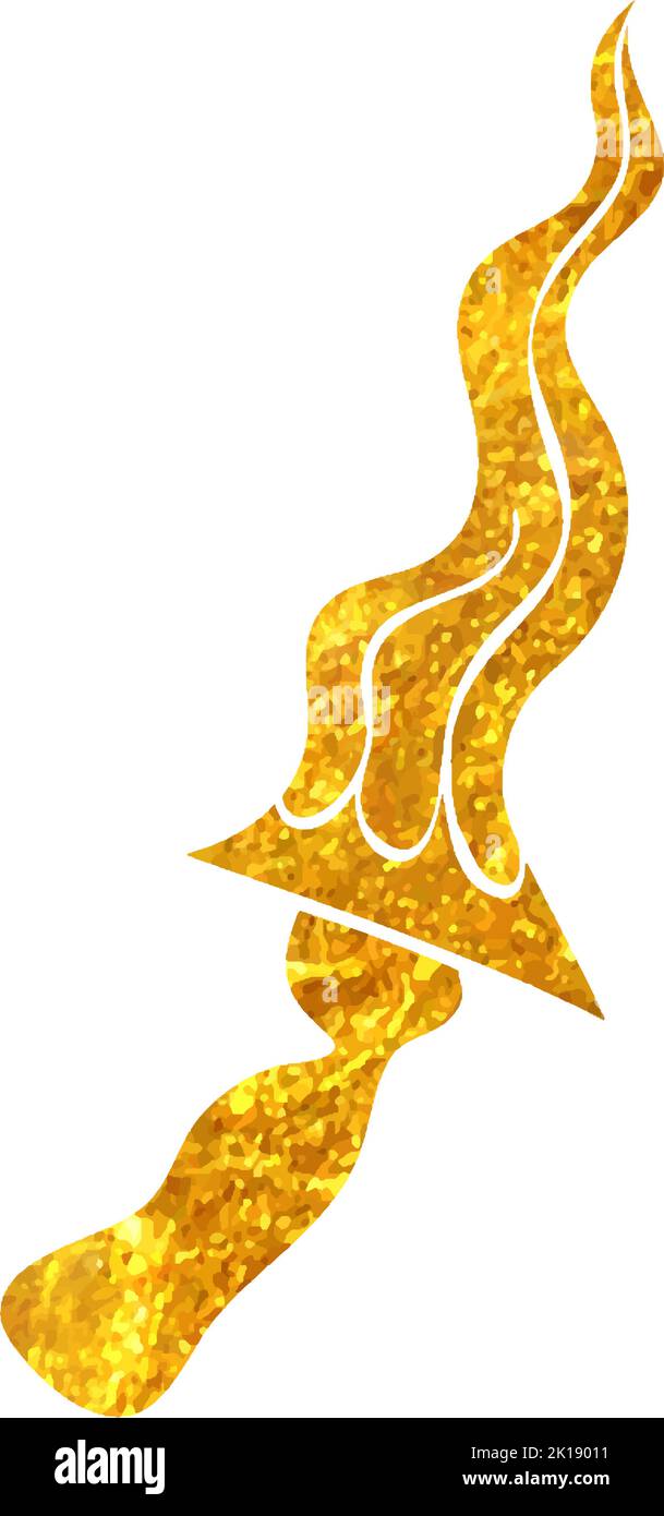 Hand drawn Knife icon in gold foil texture vector illustration Stock Vector Image & Art - Alamy