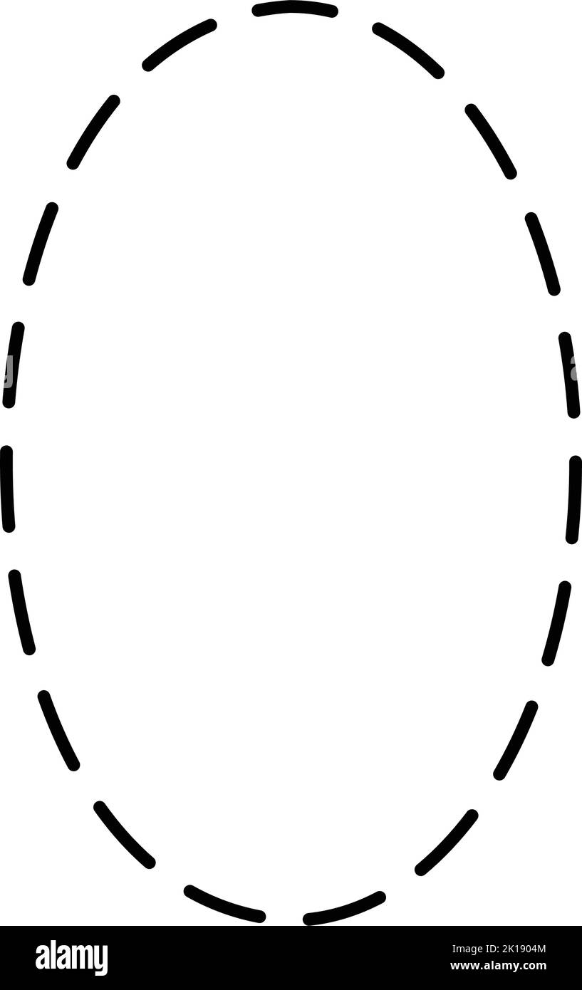 Tracing Alphabet letter O prewriting dotted line element for ...