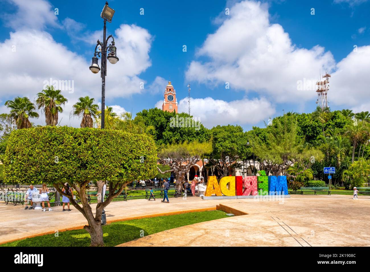 Plaza Grande, the beautiful main square of the city of Merida in ...