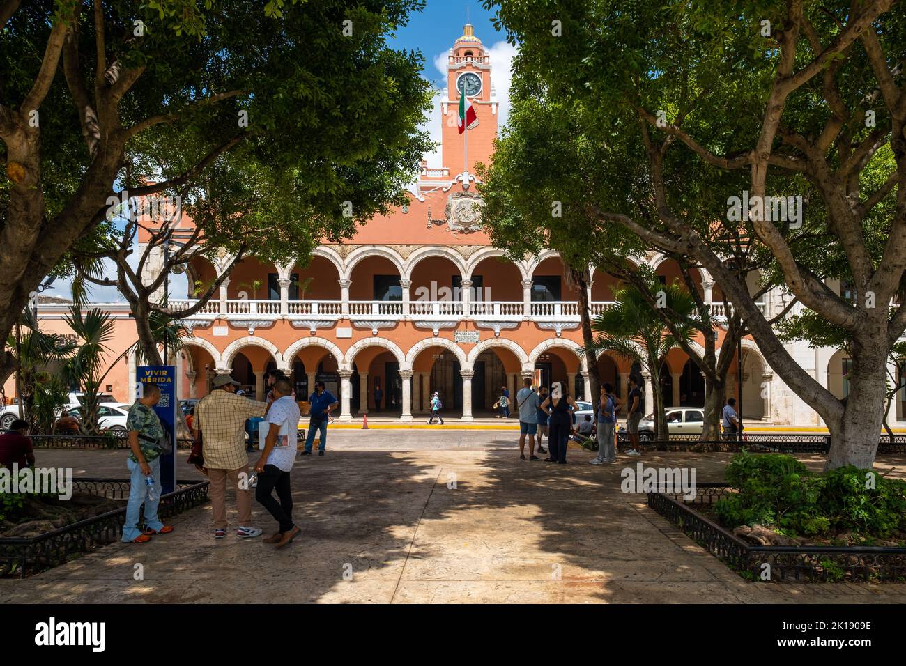 Municipal Palace and Plaza Grande at the city of Merida in Yucatan ...