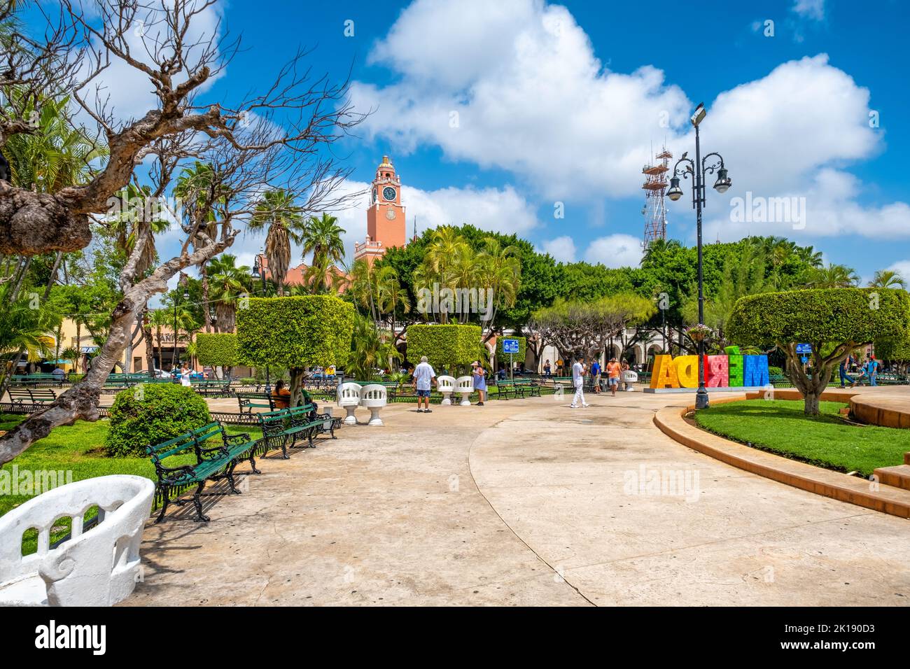 Plaza Grande, the beautiful main square of the city of Merida in ...